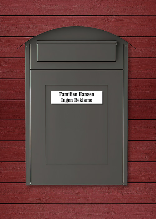 Postkasseskilt Vit En Rad - Vendoprint