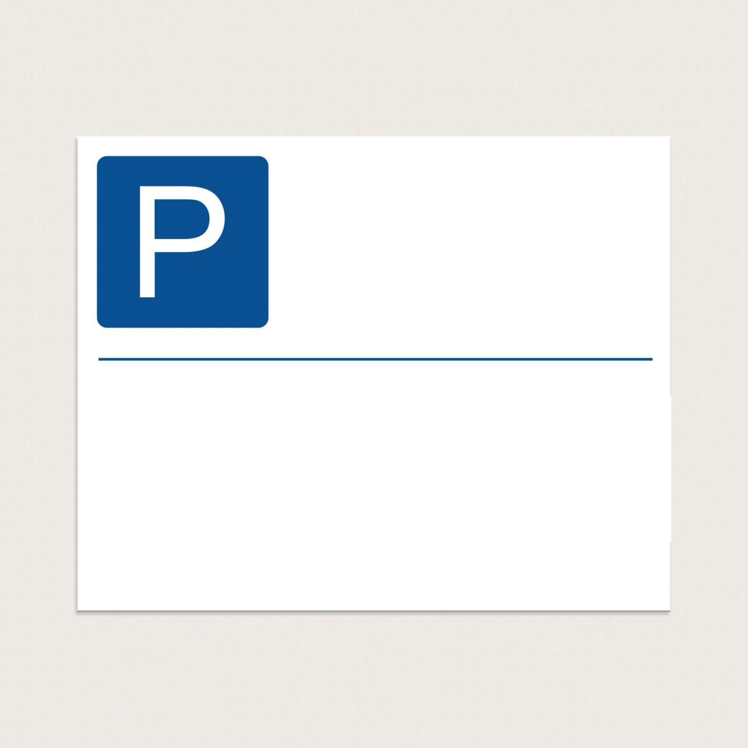 Parkeringskylt med logga/bild och regnummer - Vendoprint